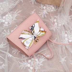 Star Posh | Bags | Satin Bow Pink Vegan Leather Mini Satchel Handbag ...